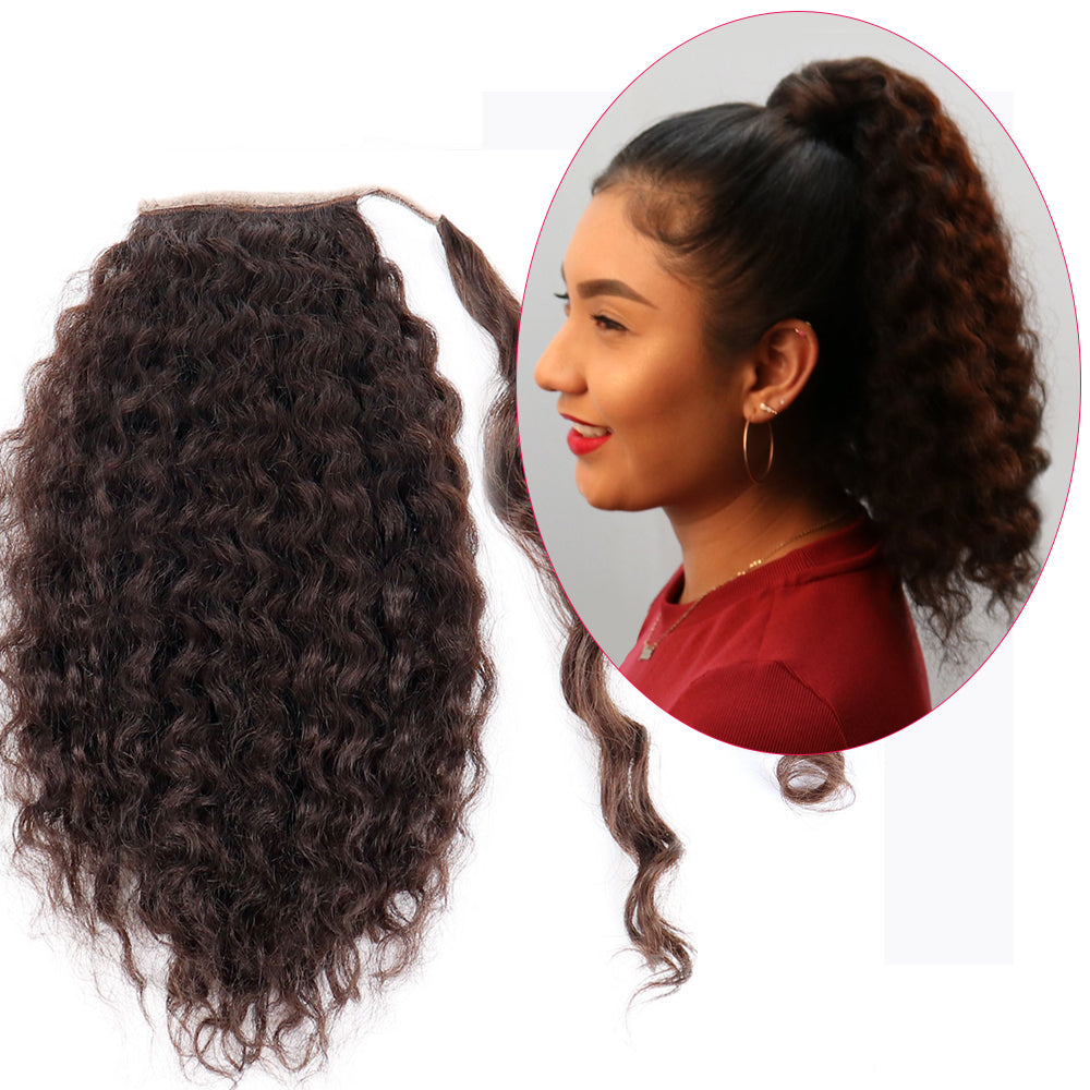 Human Hair Velcro Ponytail - European Wave-Thick-18" – HIS AND HER HAIR ...