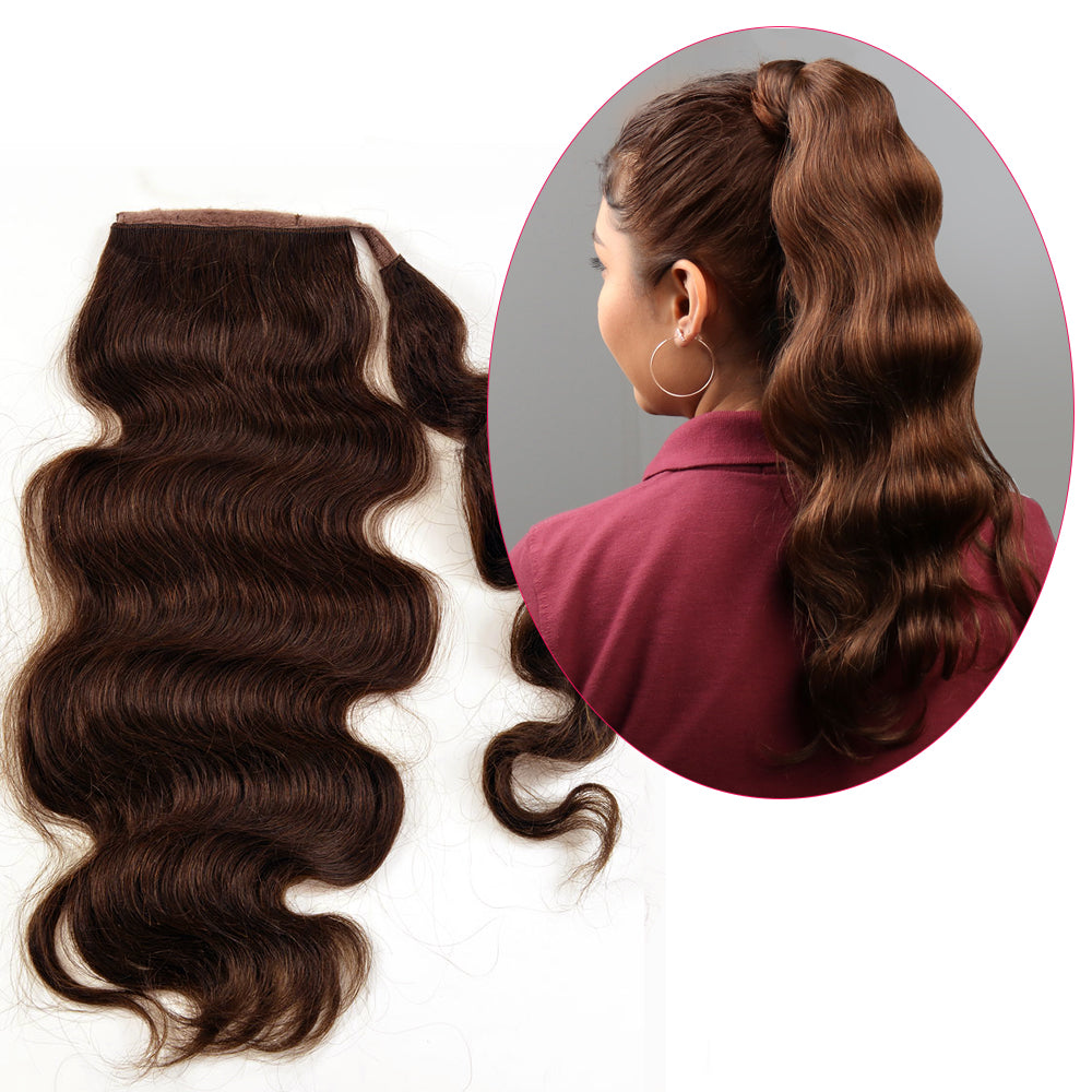 Human Hair Velcro Ponytail - Bodywave-Thick-18" – HIS AND HER HAIR ...